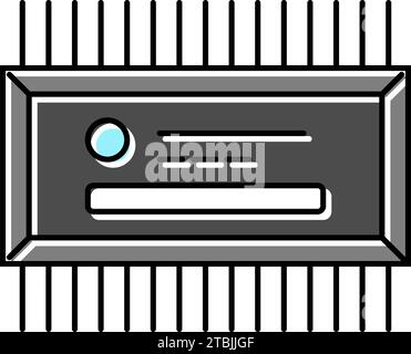 microcontroller electrical engineer line icon vector illustration Stock ...