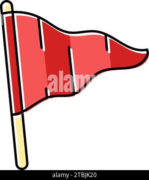 red flag alert color icon vector illustration Stock Vector Image & Art ...