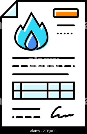contract gas service color icon vector illustration Stock Vector Image ...