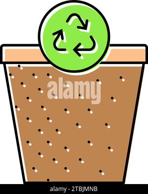 biodegradable materials environmental icon color illustration Stock ...