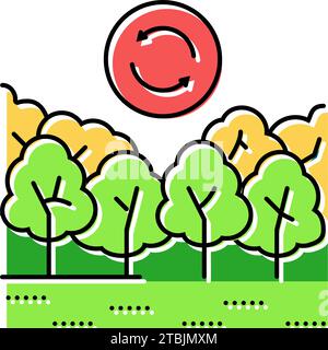 wildlife habitat restoration color icon vector illustration Stock ...
