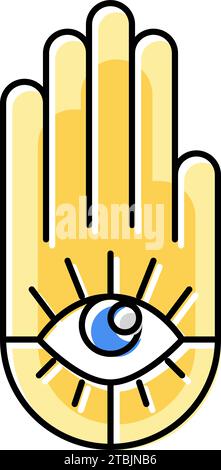hamsa hand jewish icon color illustration Stock Vector Image & Art - Alamy