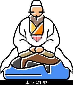 jade emperor taoism color icon vector illustration Stock Vector Image ...
