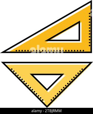 drafting triangle architectural drafter color icon vector illustration ...