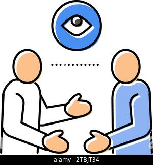 eye contact interview job line icon vector illustration Stock Vector ...
