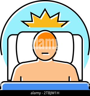 difficulty sleeping disease symptom line icon vector illustration Stock ...