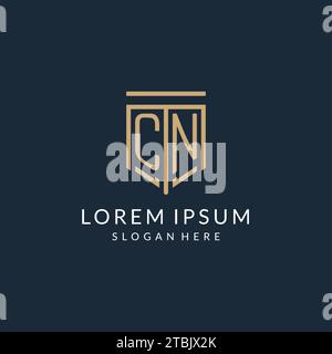 Initial CN shield logo luxury style, Creative company logo design vector graphic Stock Vector ...