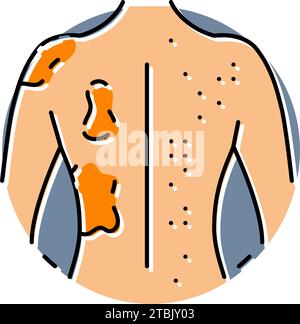 rash skin lesions disease symptom color icon vector. rash skin lesions ...