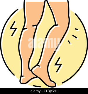 difficulty walking balancing disease symptom color icon vector ...