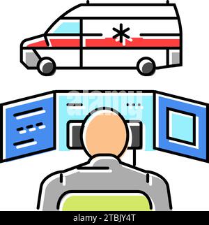 ambulance dispatch color icon vector illustration Stock Vector Image ...