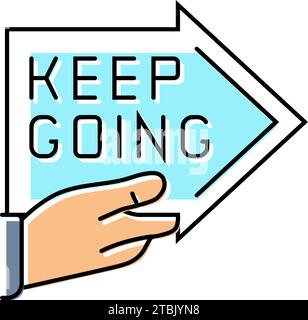 keep going arrow succes challenge color icon vector illustration Stock ...