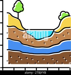 groundwater flow hydrogeologist color icon vector illustration Stock ...