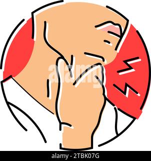 sore throat hoarseness disease symptom color icon vector illustration ...