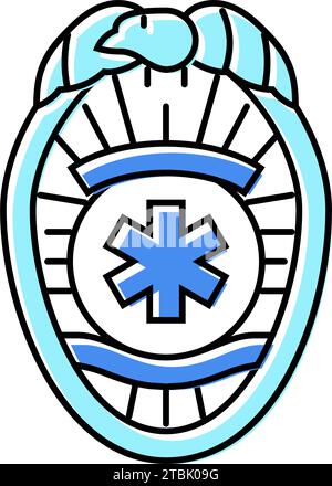 emt badge ambulance color icon vector illustration Stock Vector Image ...