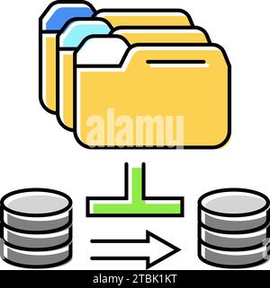 data migration analyst icon color illustration Stock Vector Image & Art ...