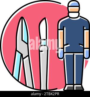 surgical technician instruments color icon vector illustration Stock ...
