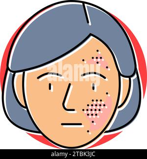 swollen face limbs disease symptom color icon vector illustration Stock ...