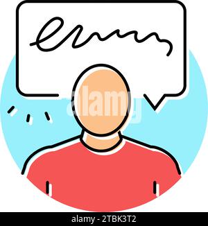 slurred speech and confusion disease symptom line icon vector ...
