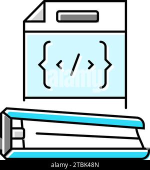 software documentation technical writer color icon vector. software ...