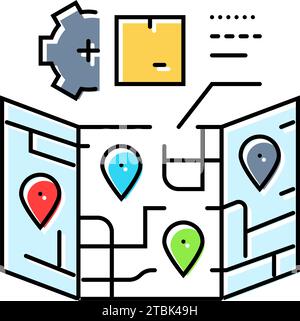 shipping coordination logistic manager color icon vector illustration ...