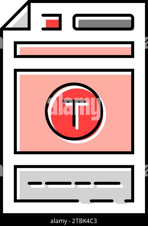 document templates technical writer color icon vector illustration ...