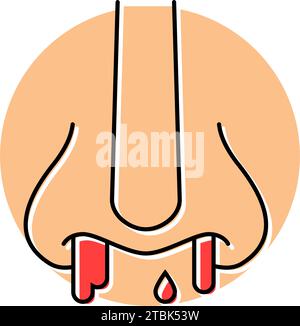 frequent nosebleeds disease symptom color icon vector illustration Stock Vector Image & Art - Alamy