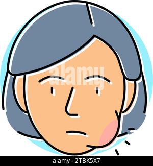 swelling face disease symptom color icon vector illustration Stock ...
