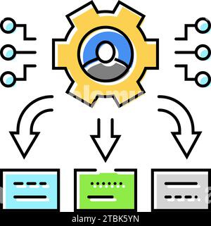 decision support analyst icon color illustration Stock Vector Image ...