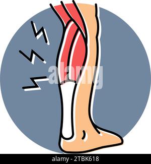 muscle spasms disease symptom color icon vector illustration Stock ...