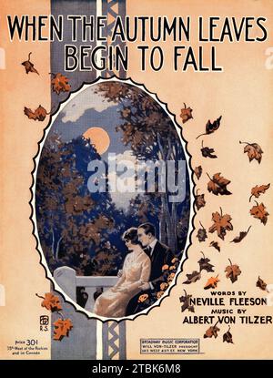 Cover art to sheet music of an Autumn theme Stock Photo - Alamy