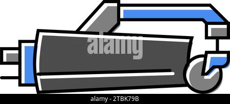 grading blade construction vehicle line icon vector. grading blade ...