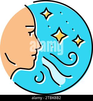 breathing exercises mental health color icon vector illustration Stock ...
