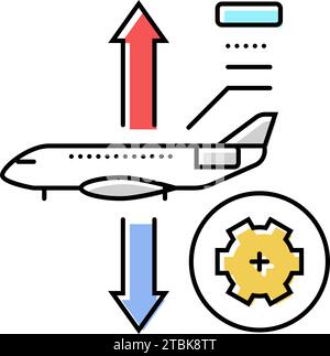 aileron adjustment aircraft icon color illustration Stock Vector Image ...