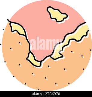 skin peeling flaking disease symptom line icon vector illustration ...
