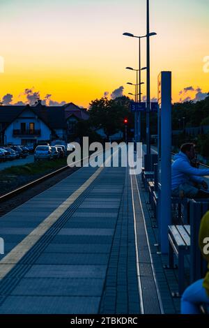 Jastarnia, Poland - July 25 2023: Beautiful cloudy sunset over long ...