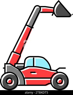 telescopic handler construction vehicle icon doodle illustration Stock ...