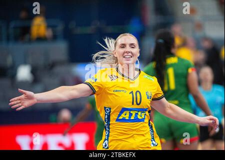 Mathilda Lundström of, Sweden. , . celebrates during the IHF Women's ...