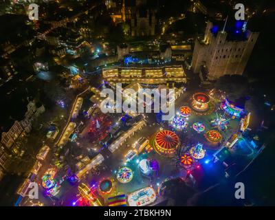 Aerial drone view to Rochester cathedral and castle Stock Photo - Alamy