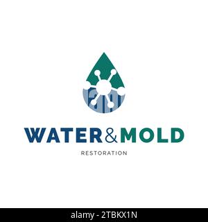 Water & mold restoration icon logo design inspiration Stock Vector ...
