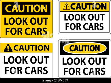 Caution Sign Look Out for Cars Stock Vector Image & Art - Alamy