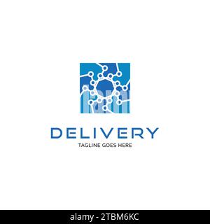 Delivery package technology logo design inspiration Stock Vector Image ...
