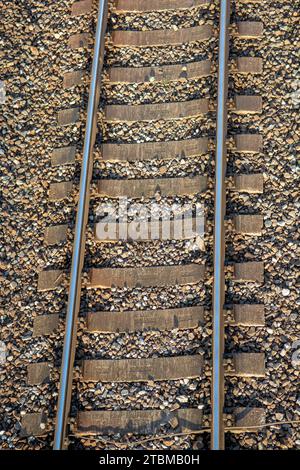 Straight single-track railway line Stock Photo - Alamy