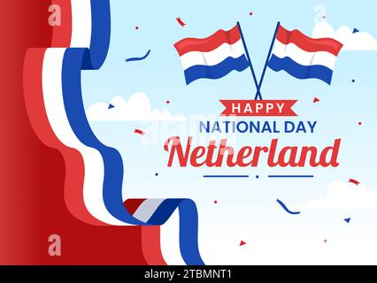 Happy Netherland National Day Vector Illustration with Netherlands Flag ...