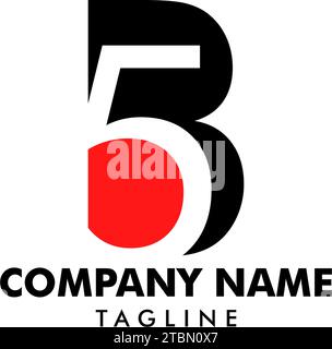 Initial letter and number logo, B and 5, B5, 5B Stock Vector Image ...