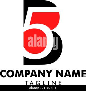 Initial letter and number logo, B and 5, B5, 5B Stock Vector Image ...