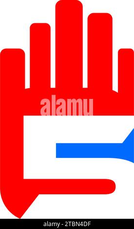Number 5 logo icon with people hand design symbol template vector Stock ...