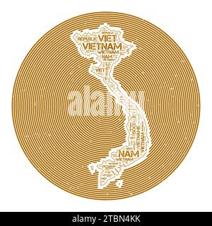Vietnam country shape word cloud. Typography style country illustration ...