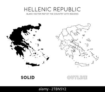 Greece map. Blank vector map of the Country. Borders of Greece for your ...