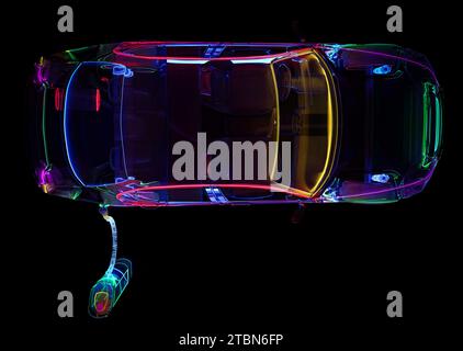 Glass Glowing Electric Car Charging Stock Photo - Alamy