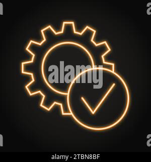 Workflow efficiency icon with checkmark. Vector process optimization illustration Stock Vector ...